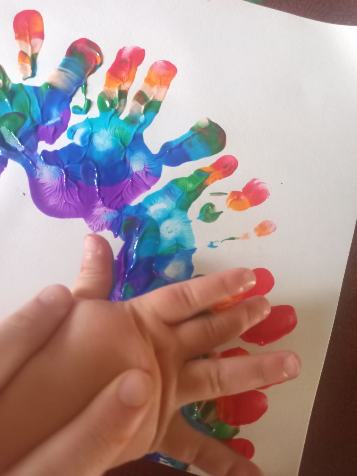 Beautiful Handprint Rainbow Painting For Toddlers - Simple Living On ...